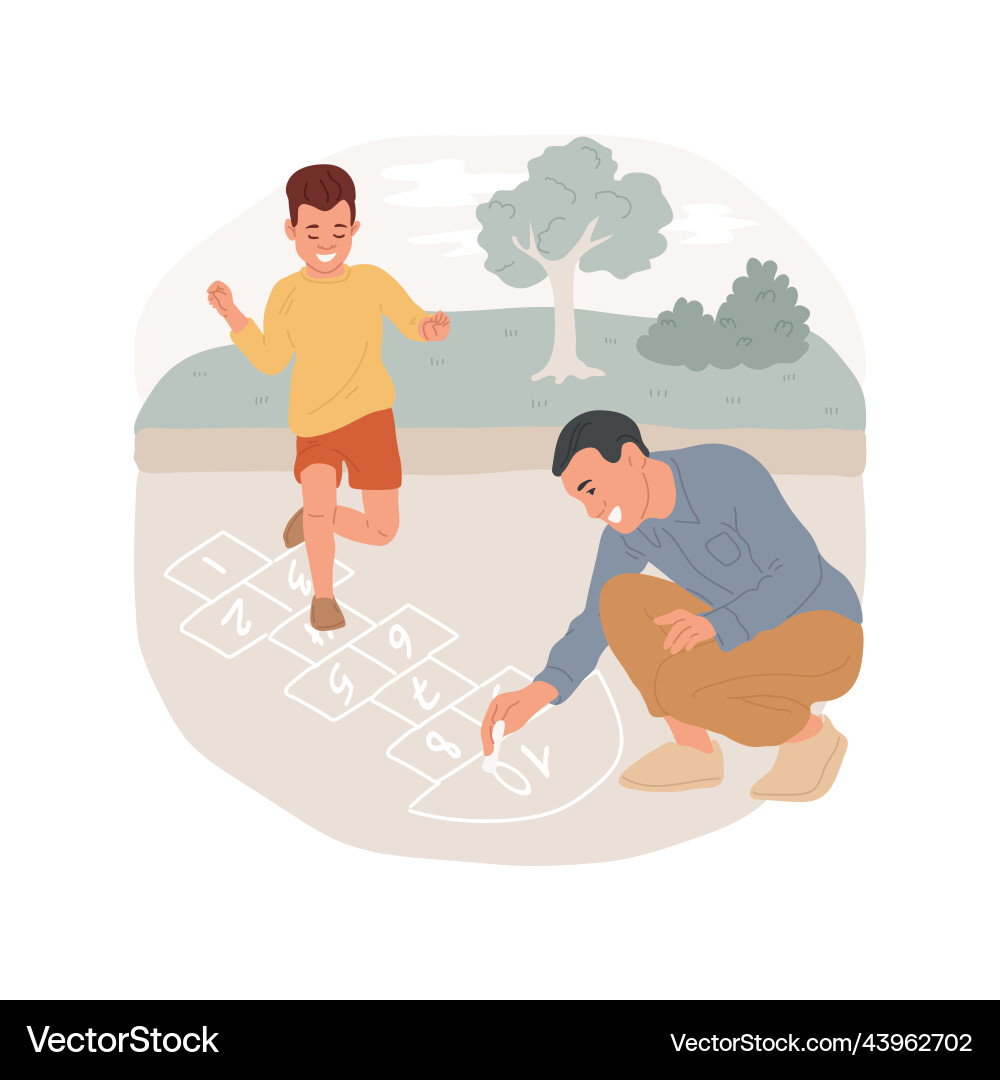 Hopscotch isolated cartoon Royalty Free Vector Image