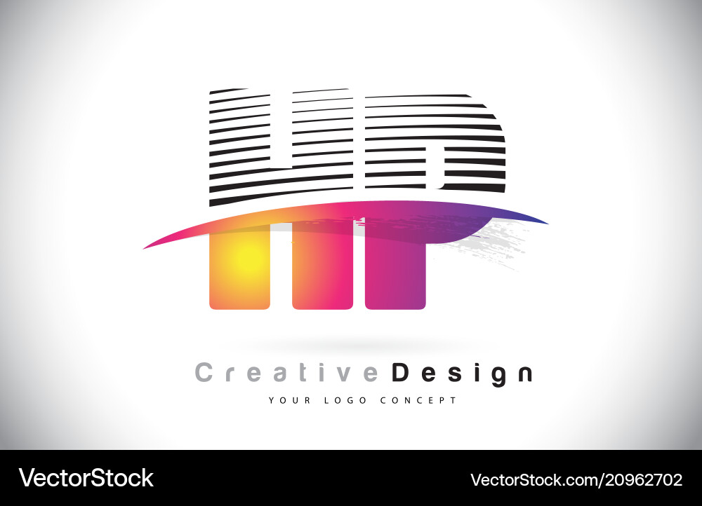 Hp h p letter logo design with creative lines Vector Image