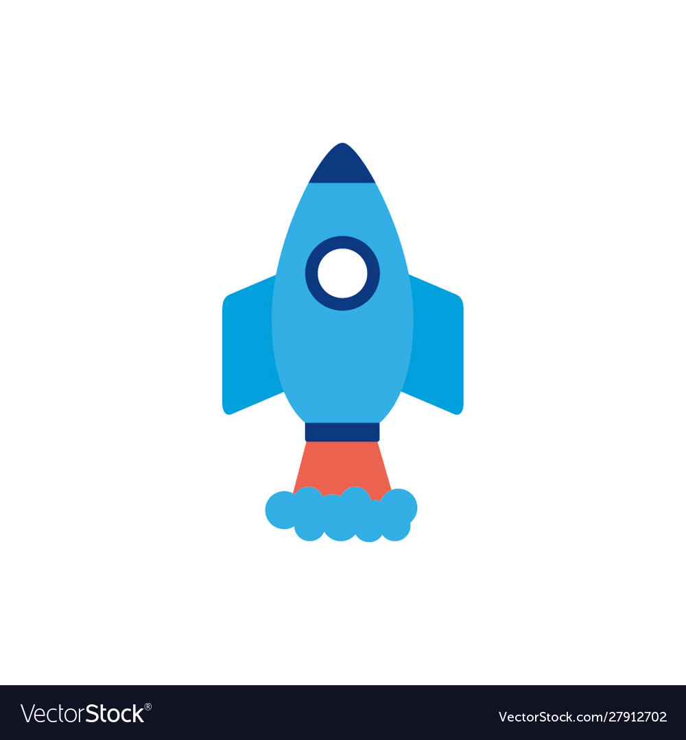 Isolated rocket icon flat design Royalty Free Vector Image