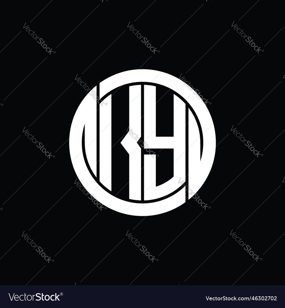 Ky logo monogram shield inside circle shape Vector Image