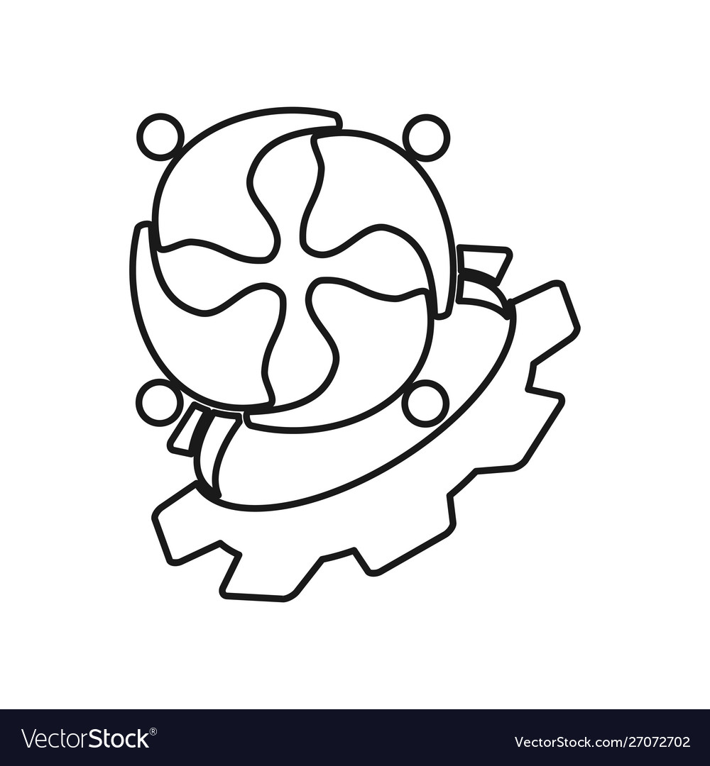 Machine gear people commitment teamwork together Vector Image