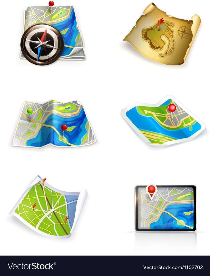 Maps set Royalty Free Vector Image - VectorStock