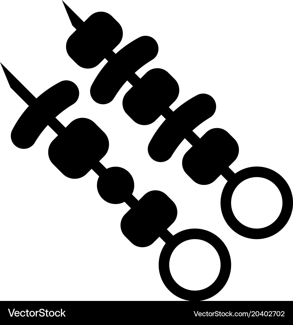 Shish kebab on skewers flat icon Royalty Free Vector Image