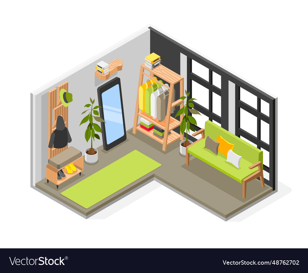 Store room interior composition Royalty Free Vector Image