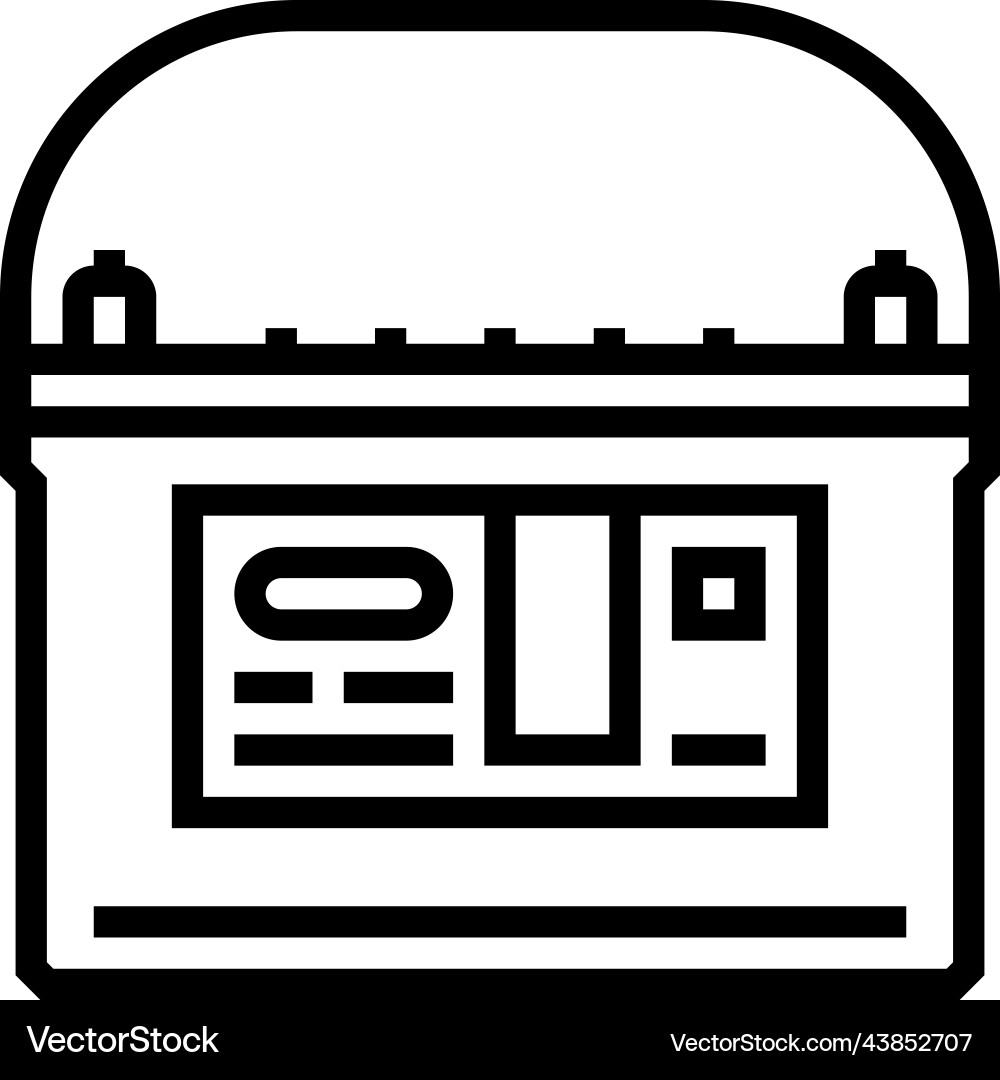 Absorbent glass mat battery agm line icon Vector Image
