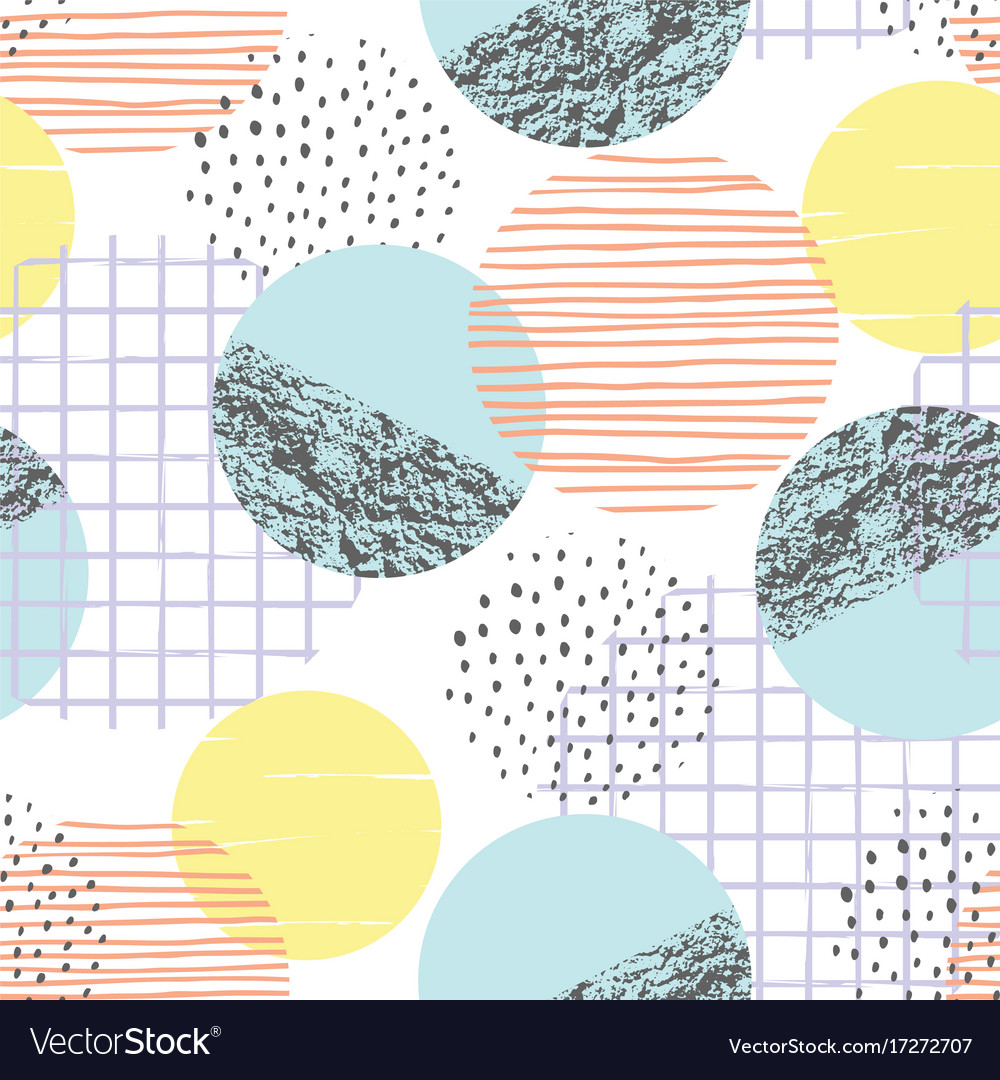 Abstract geometric seamless pattern with circles Vector Image