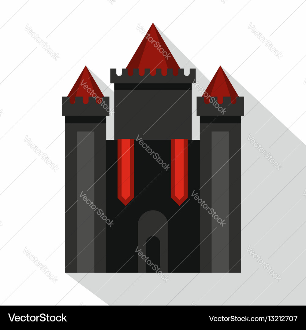 Ancient fort icon flat style Royalty Free Vector Image