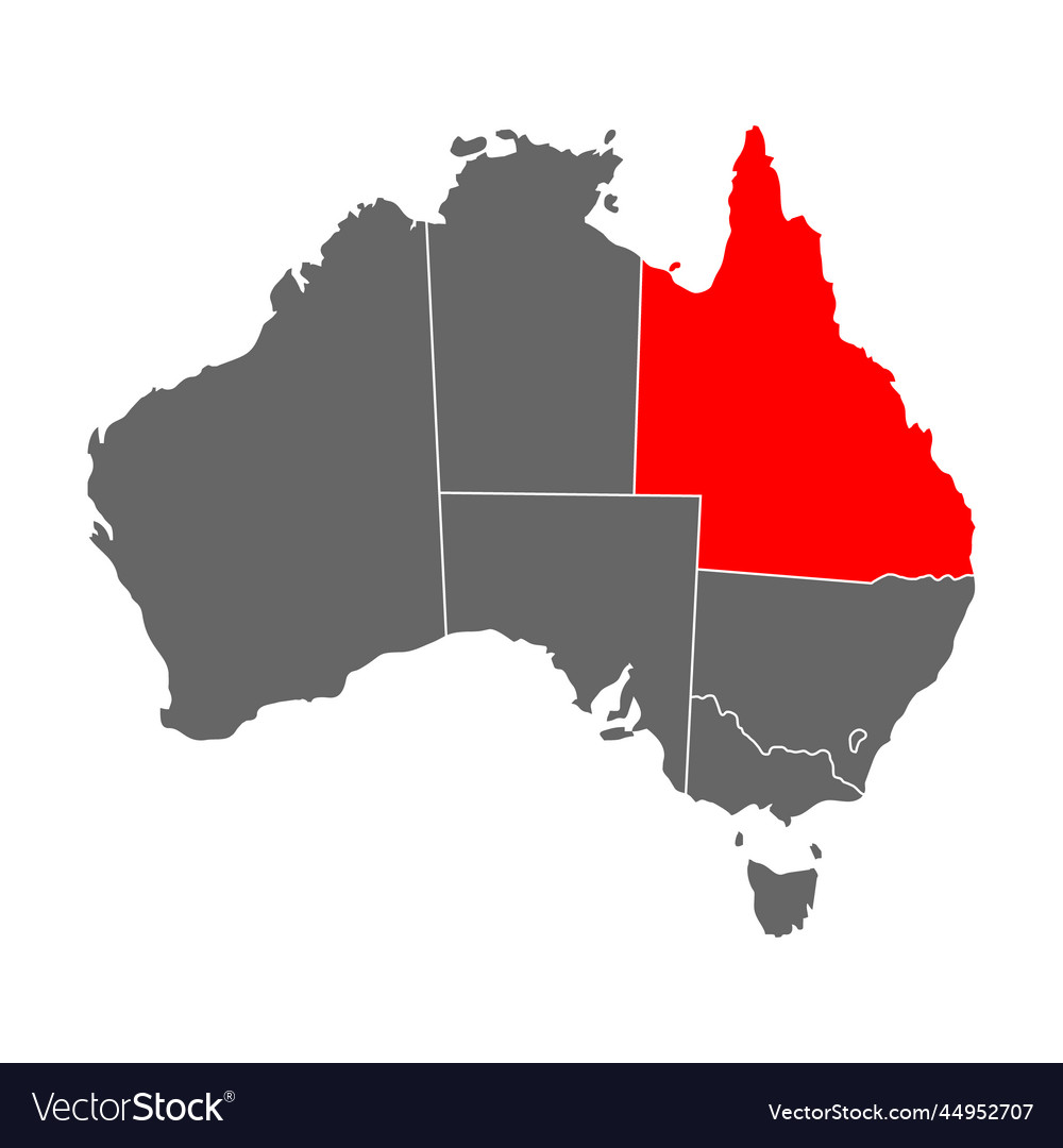 Australia map of queensland icon geography blank Vector Image