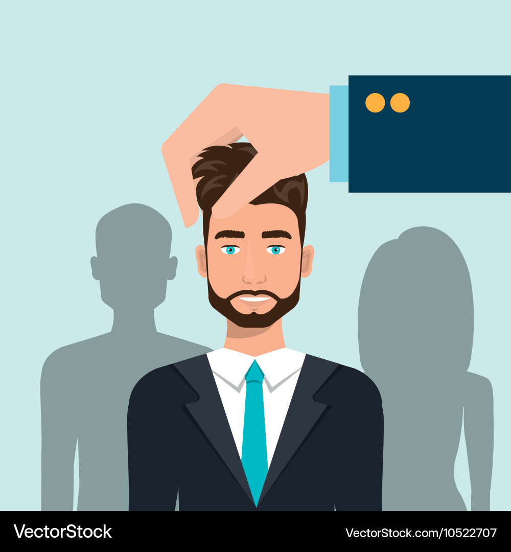 Choose find person man Royalty Free Vector Image