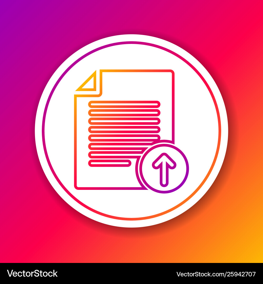 Color upload file line icon isolated on Royalty Free Vector