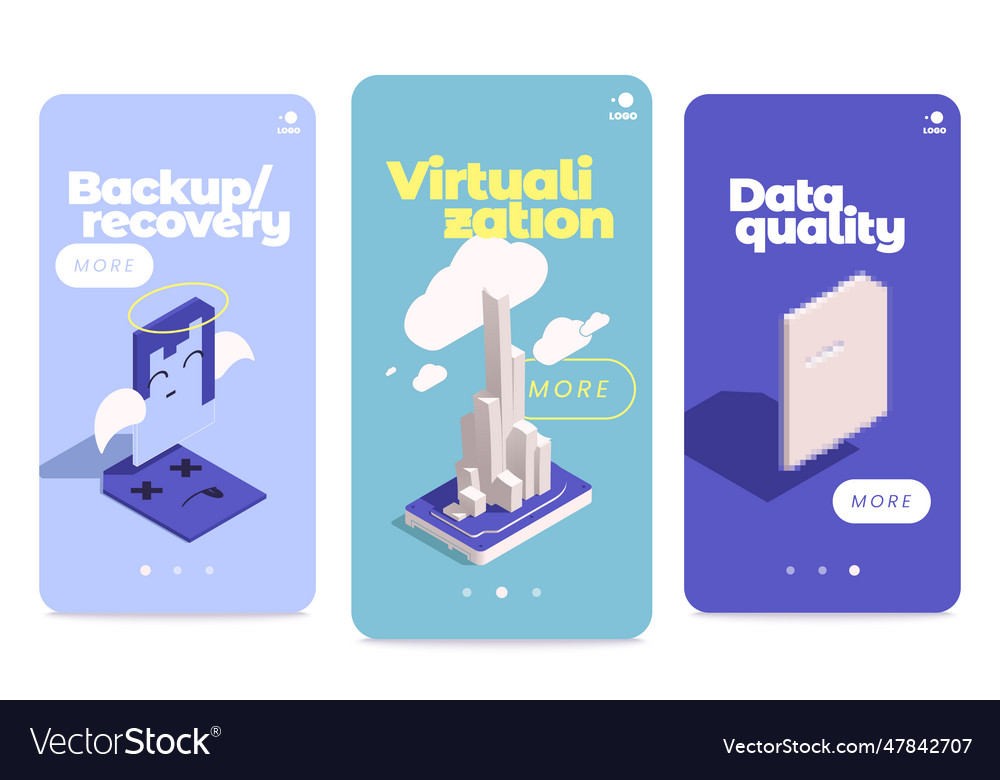 Data vertical banners set Royalty Free Vector Image