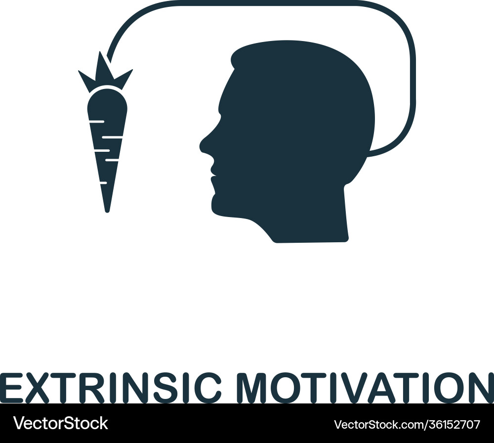 Extrinsic motivation icon symbol creative sign Vector Image