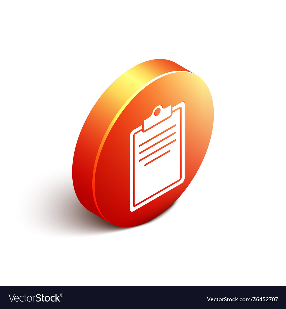 Isometric clipboard with checklist icon isolated Vector Image