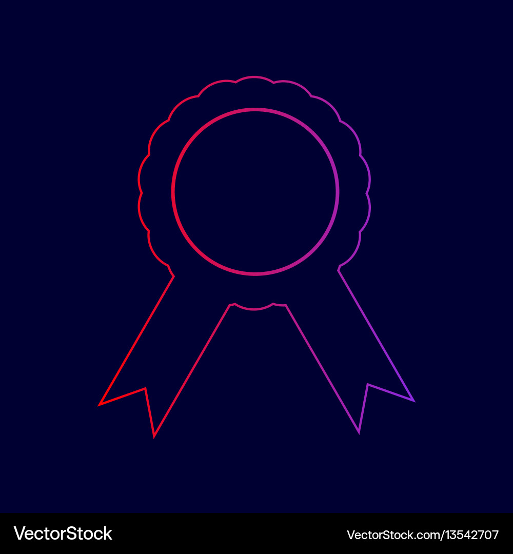 Label sign ribbons line icon Royalty Free Vector Image