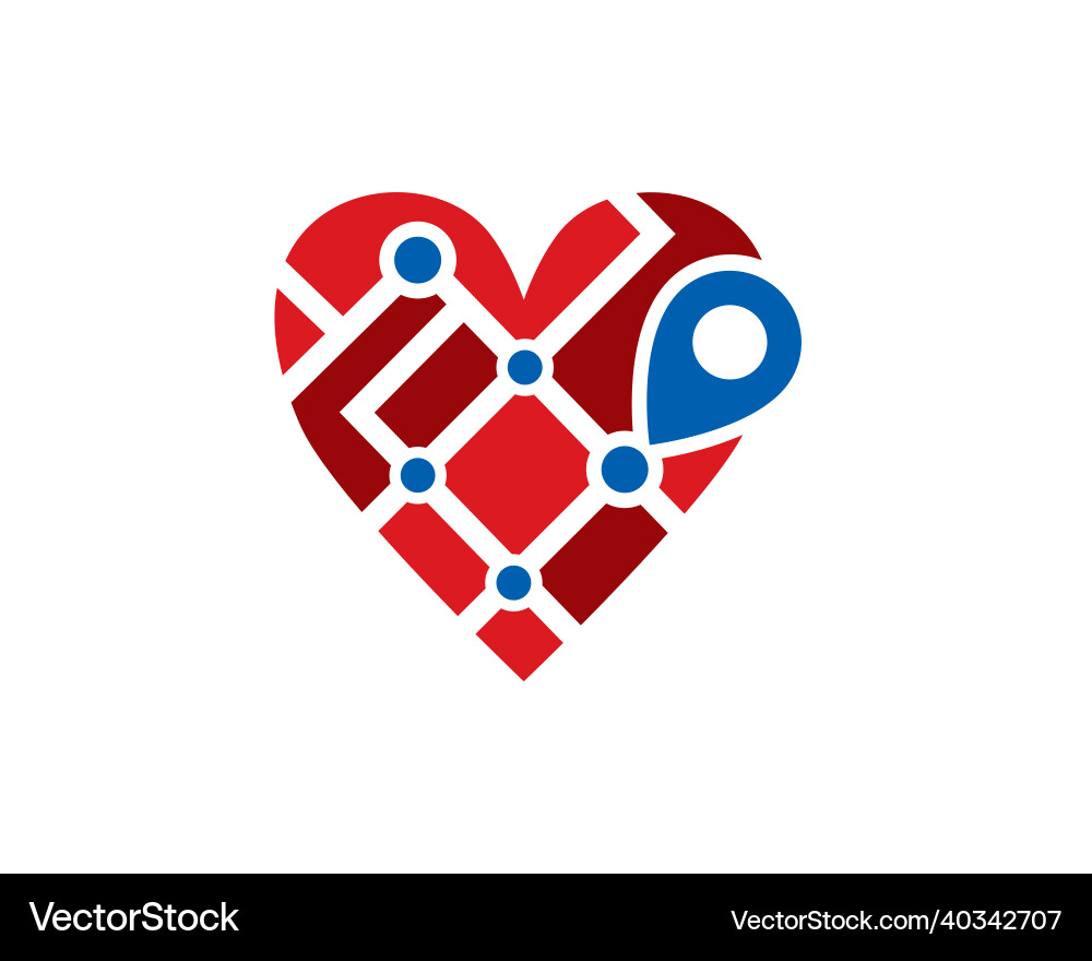 Love location logo template icon symbol Royalty Free Vector