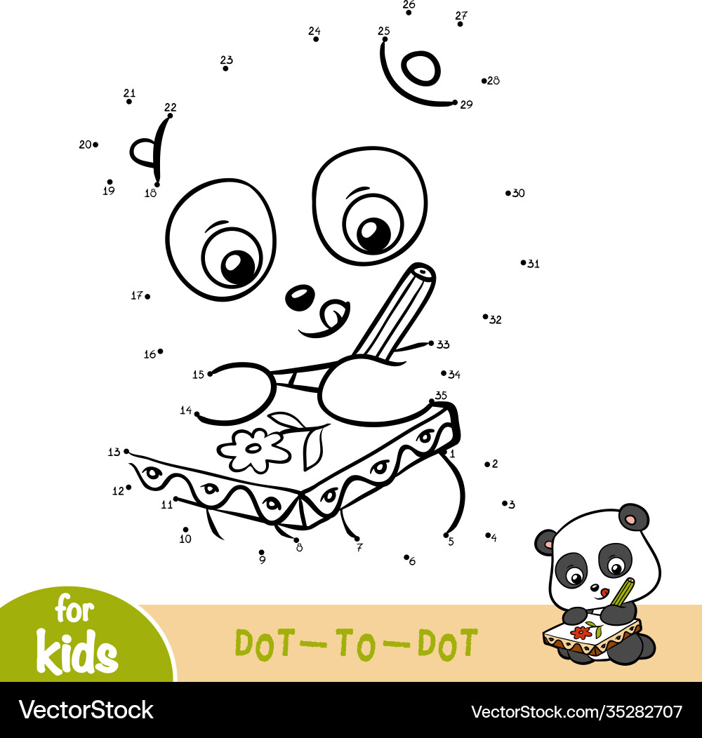 Numbers game education for children panda Vector Image