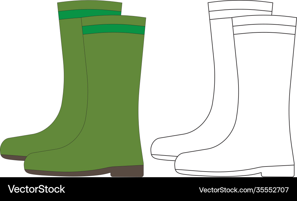 Overshoes coloring page Royalty Free Vector Image
