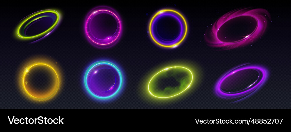 Realistic set of circular light flare effects Vector Image