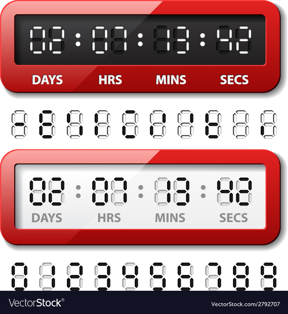 Red mechanical counter - countdown timer Vector Image