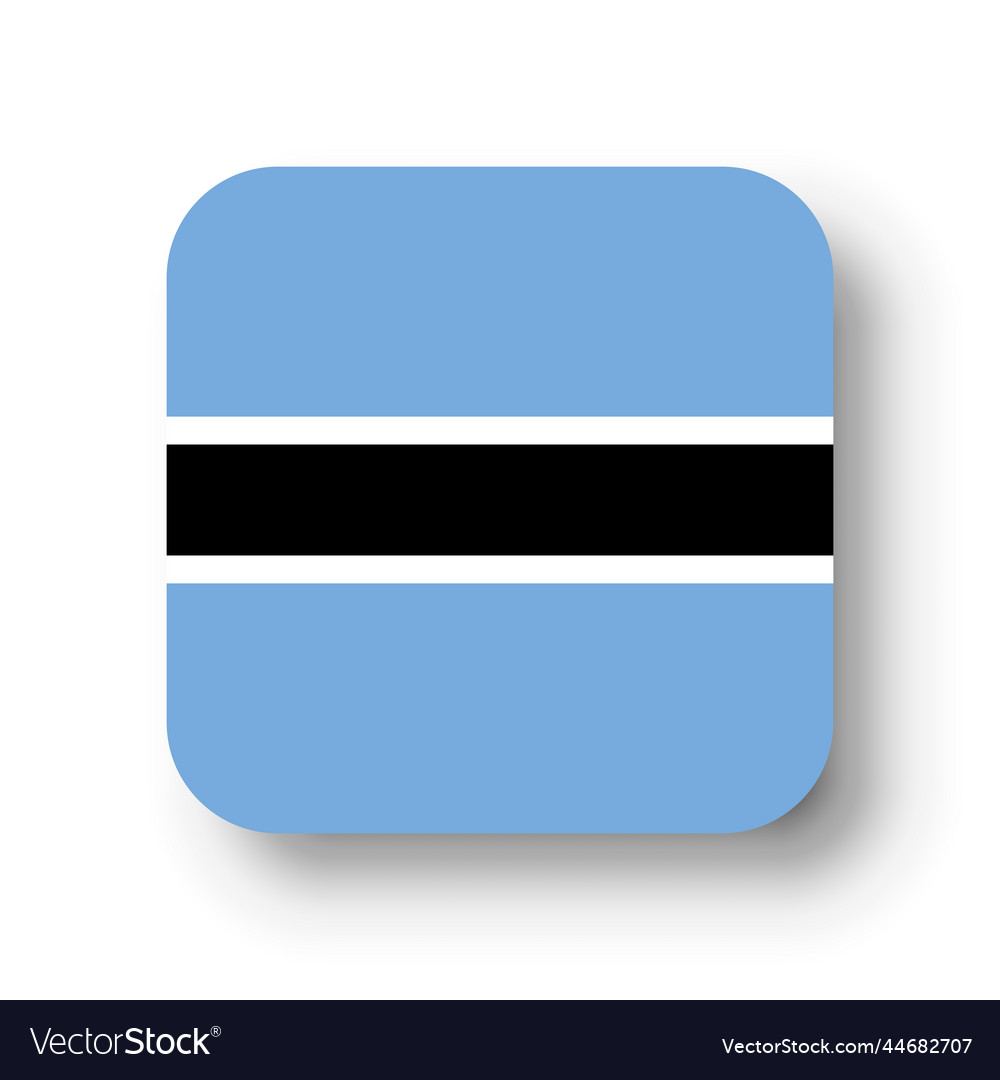 Rounded square flag of botswana Royalty Free Vector Image