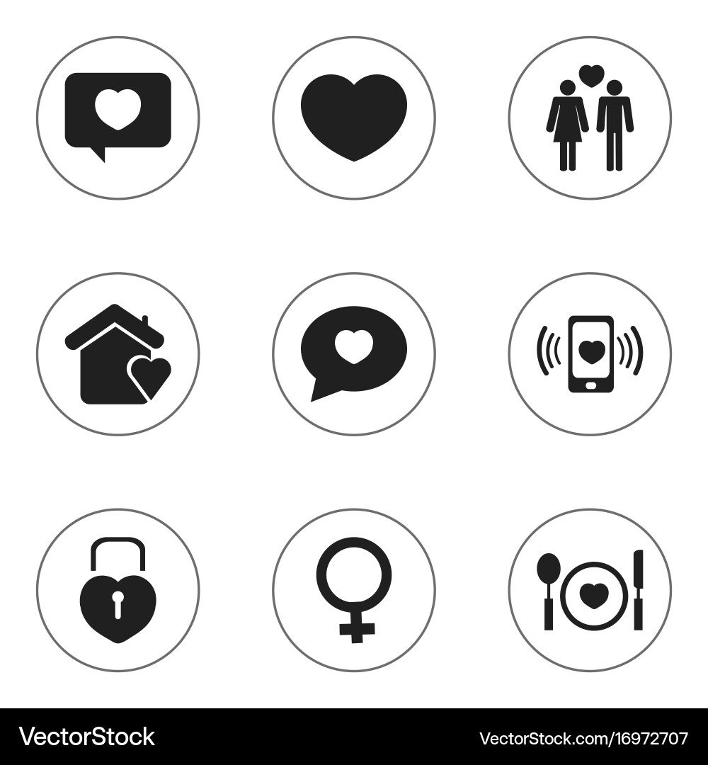 Set of 9 editable love icons includes symbols Vector Image