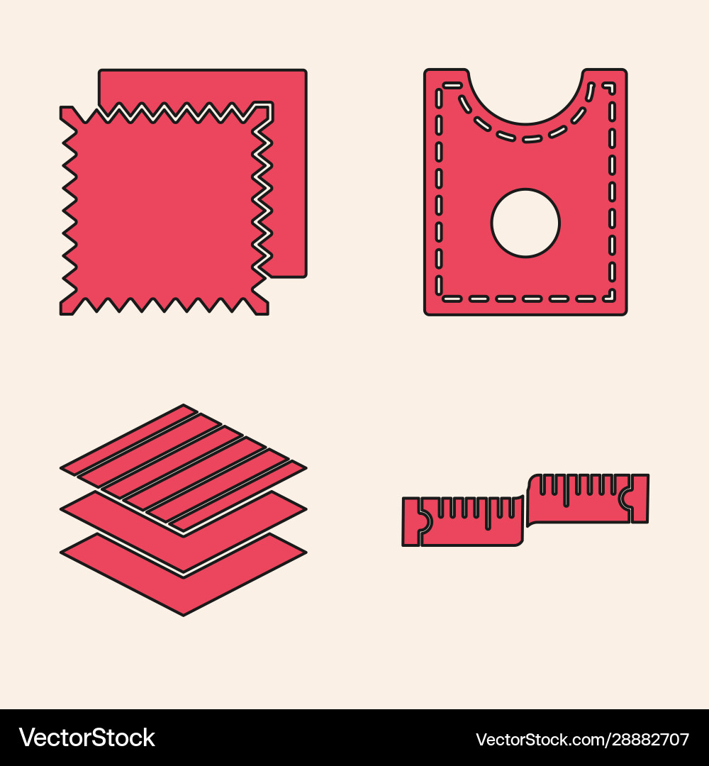 Set tape measure textile fabric roll sewing Vector Image