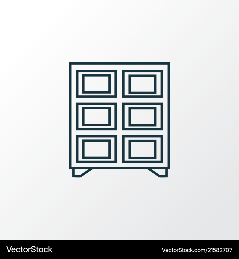 Shelving unit icon line symbol premium quality Vector Image