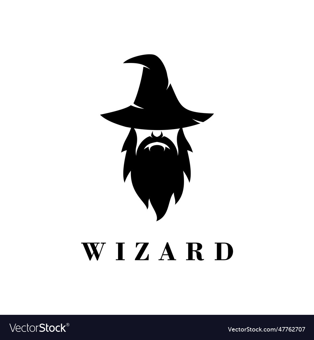 Wizard flat style logo Royalty Free Vector Image
