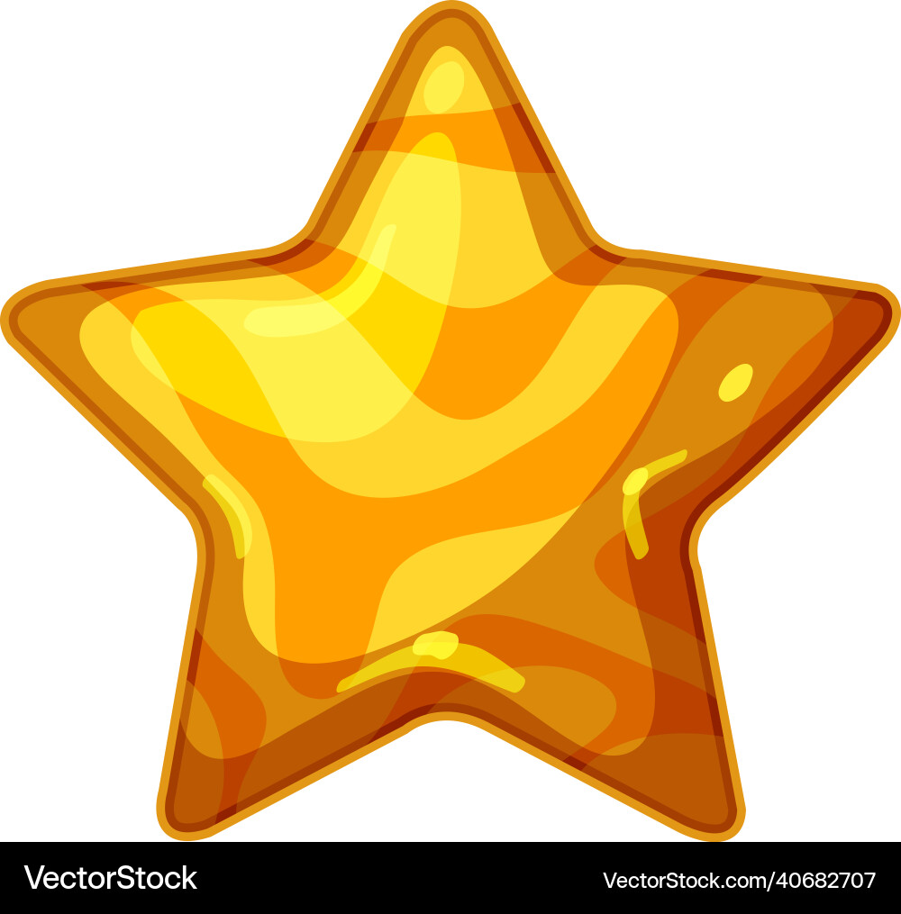 Yellow star crystal with sparkle isolated Vector Image