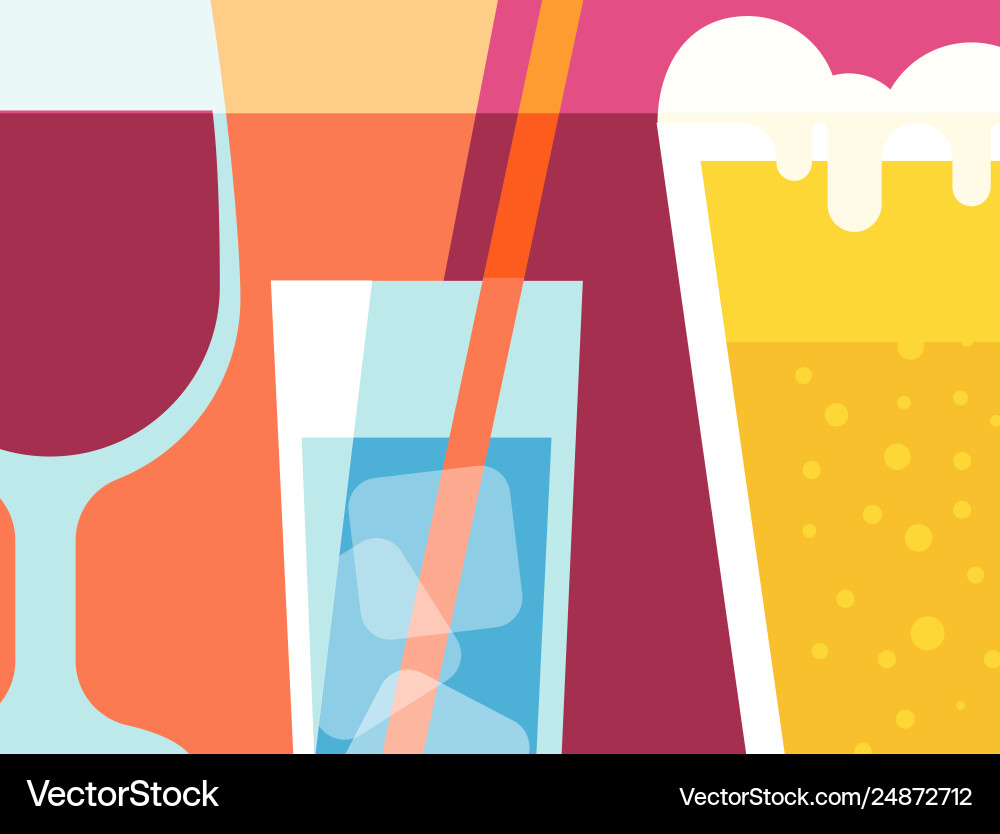 Abstract beverages design wine beer water Vector Image