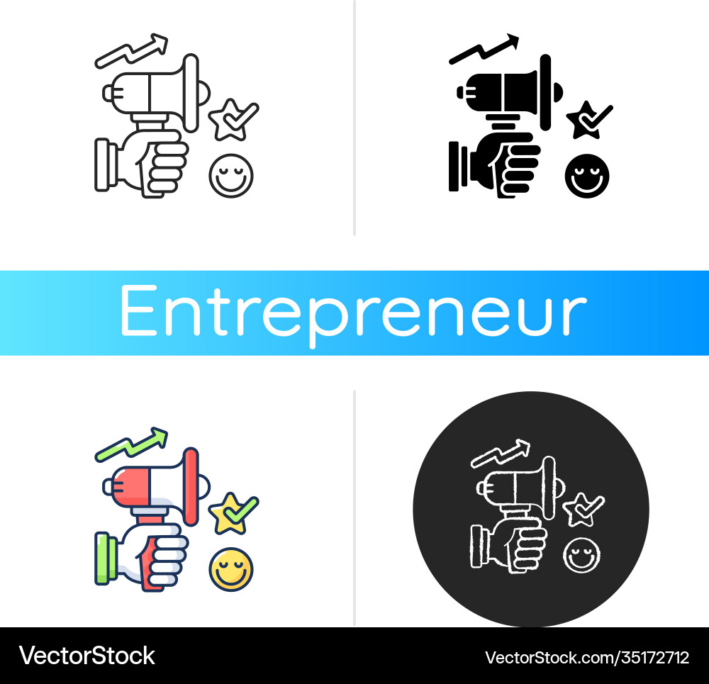 Advertising business icon Royalty Free Vector Image