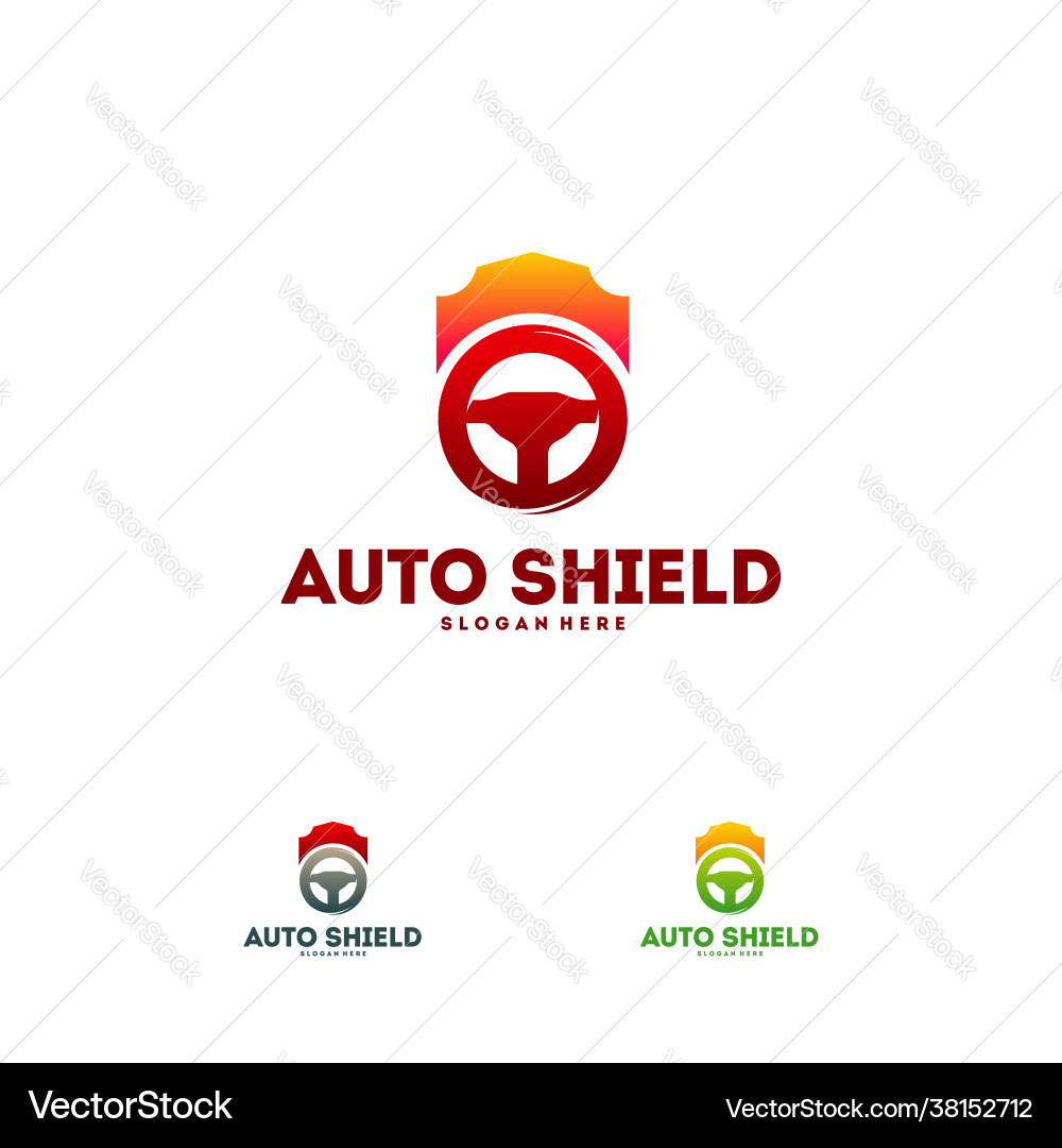Automotive shield logo designs concept car Vector Image