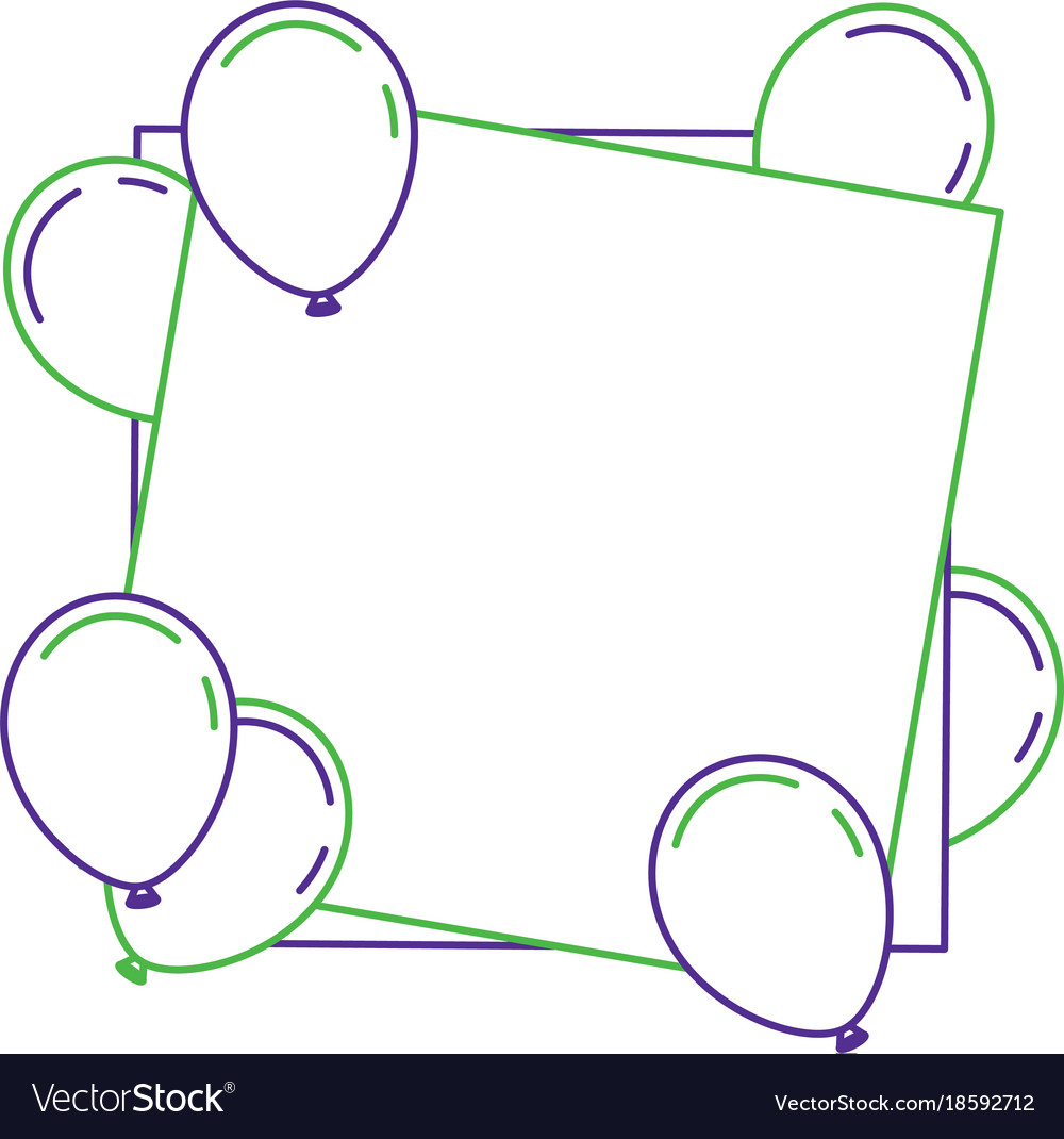 Birthday template with flying balloons and empty Vector Image