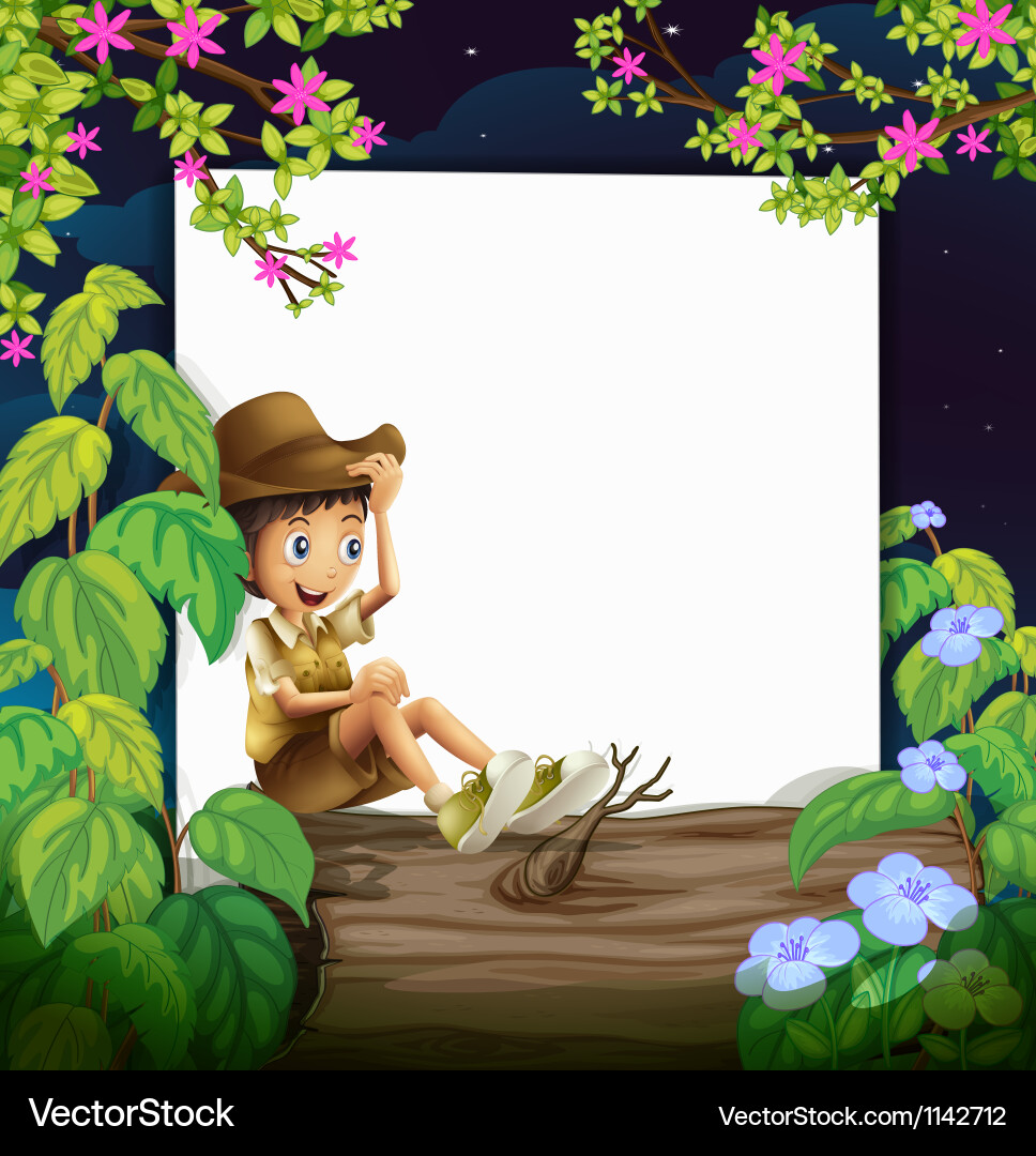 Boy and nature Royalty Free Vector Image - VectorStock