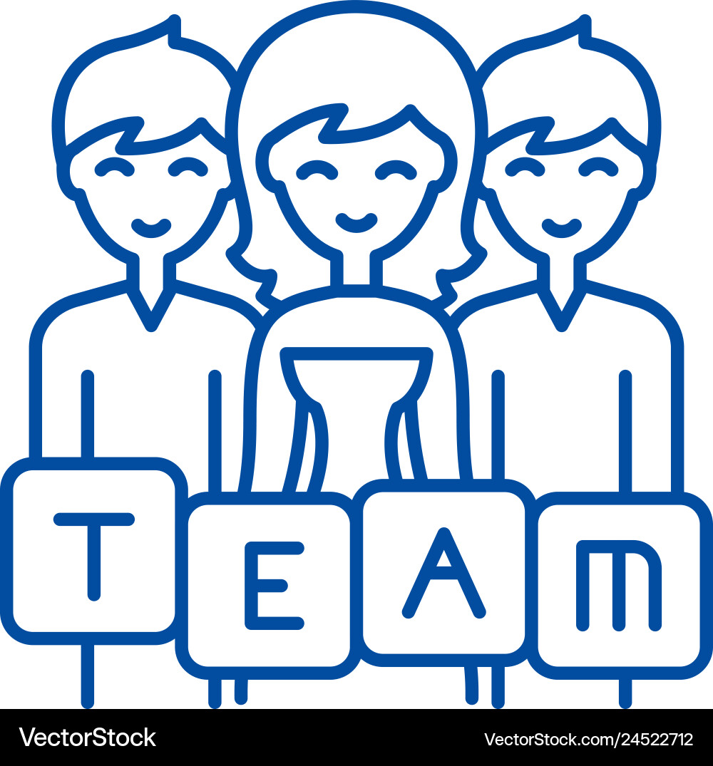 Business team line icon concept Royalty Free Vector Image