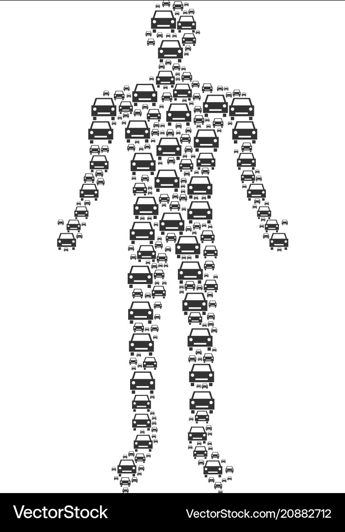 Car person figure Royalty Free Vector Image - VectorStock