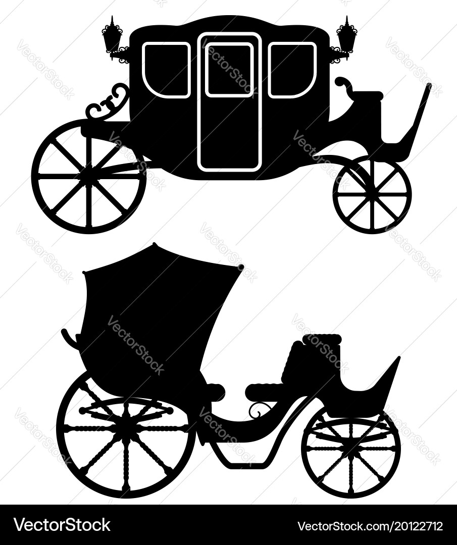 Carriage for transportation people black Vector Image