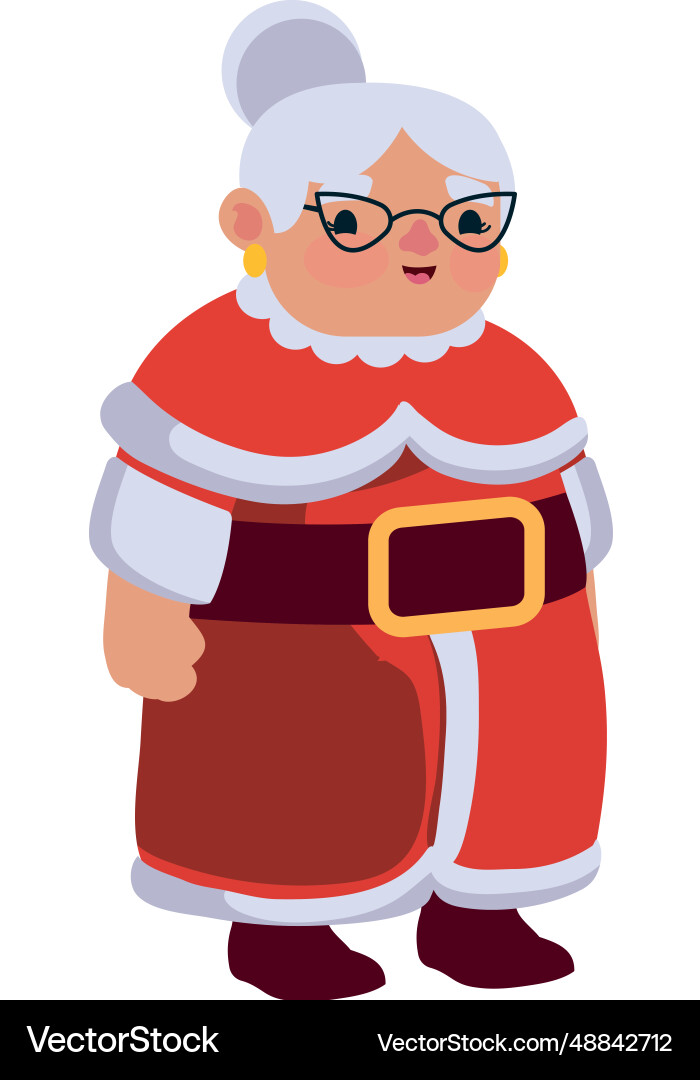 Christmas character mrs claus Royalty Free Vector Image