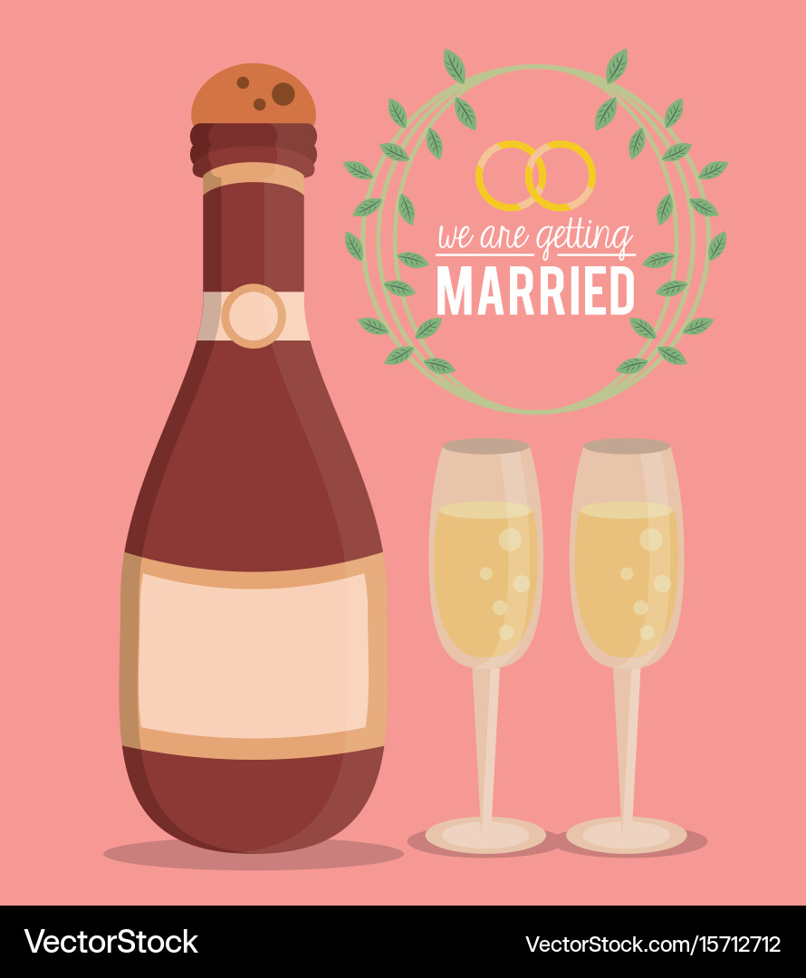 Colorful poster we are getting married Royalty Free Vector