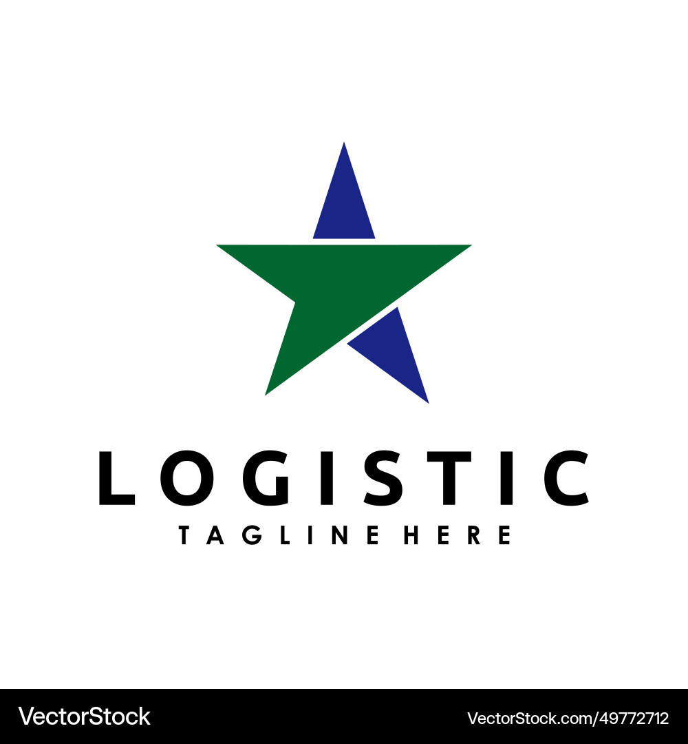 Creative logistic star green and blue logo design Vector Image
