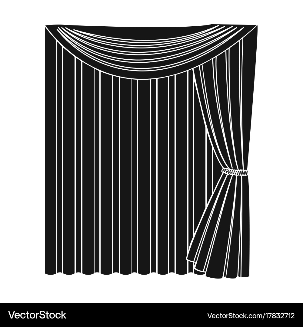 Curtains single icon in black stylecurtains Vector Image