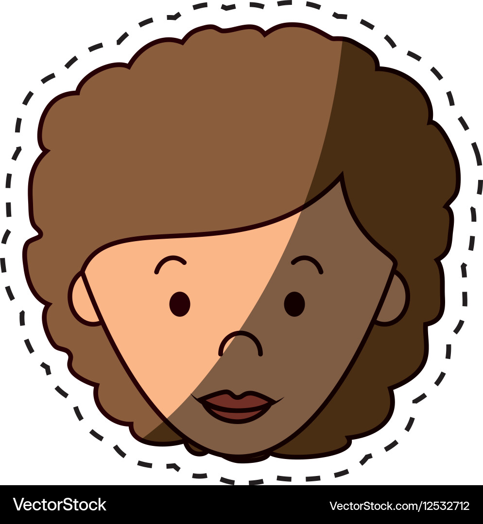 Cute woman character icon Royalty Free Vector Image