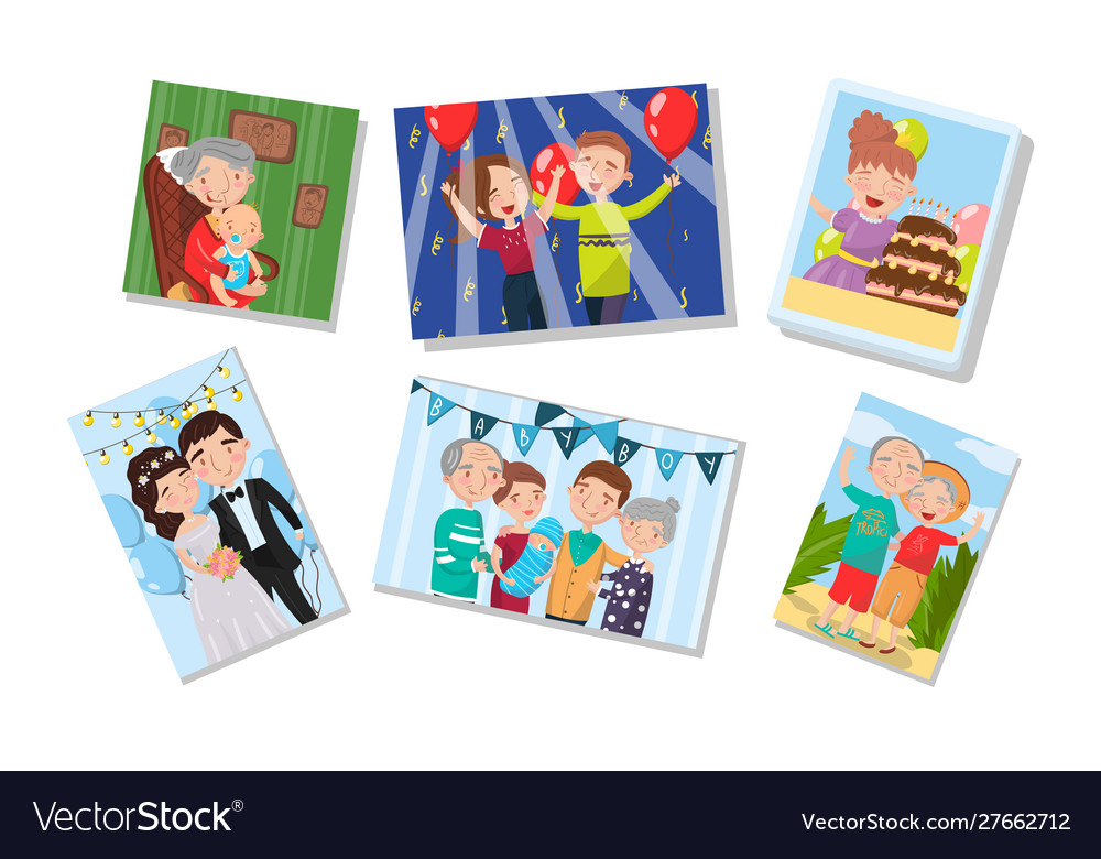 Family photography archive Royalty Free Vector Image