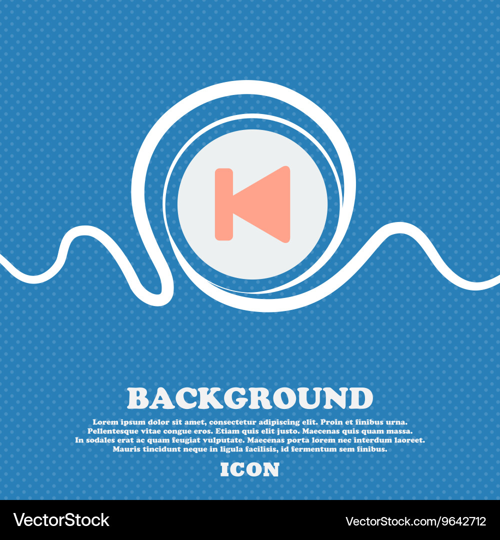 Fast backward sign icon blue and white abstract Vector Image