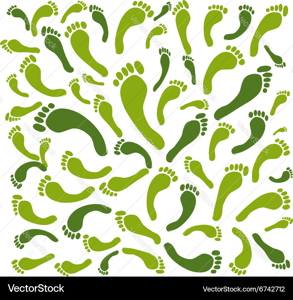Green footprint background for your design Vector Image