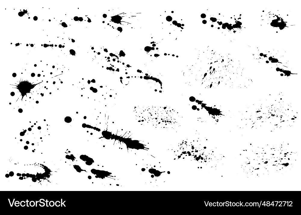 Grunge elements of paint ink splatter set Vector Image