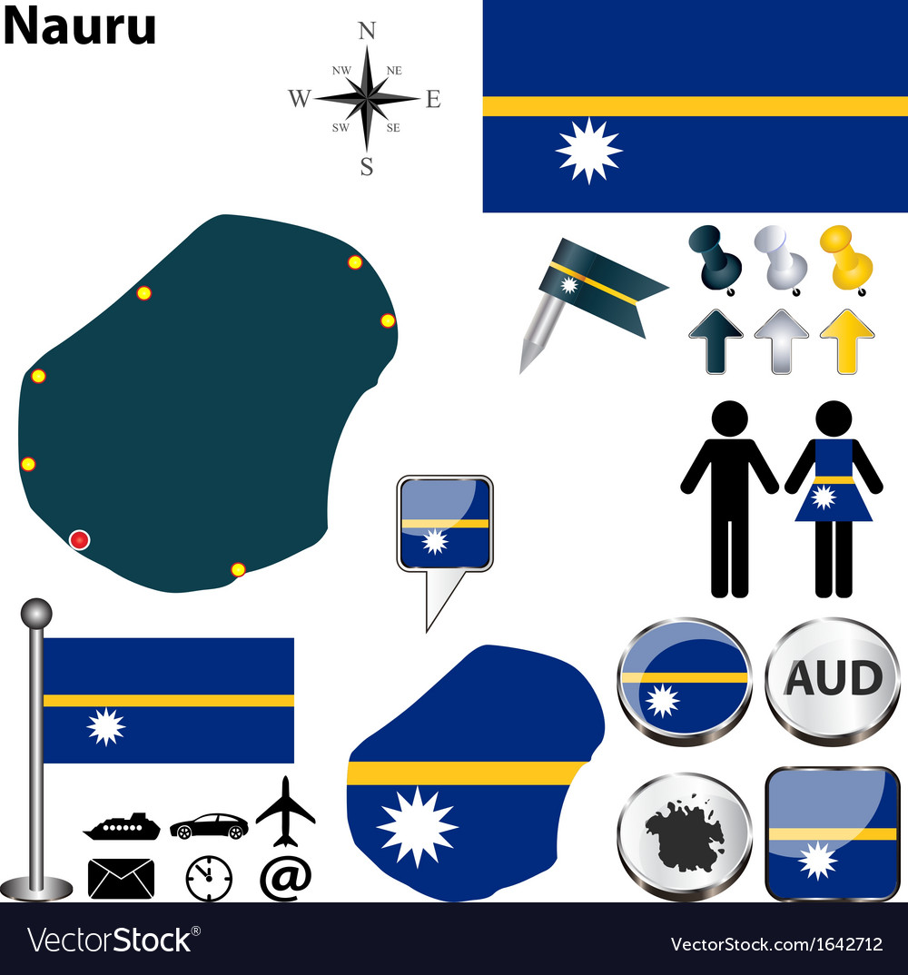Nauru map Royalty Free Vector Image - VectorStock