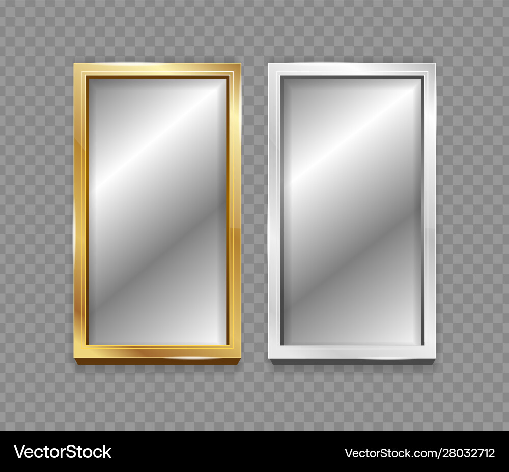 Realistic 3d detailed mirror with silver and Vector Image