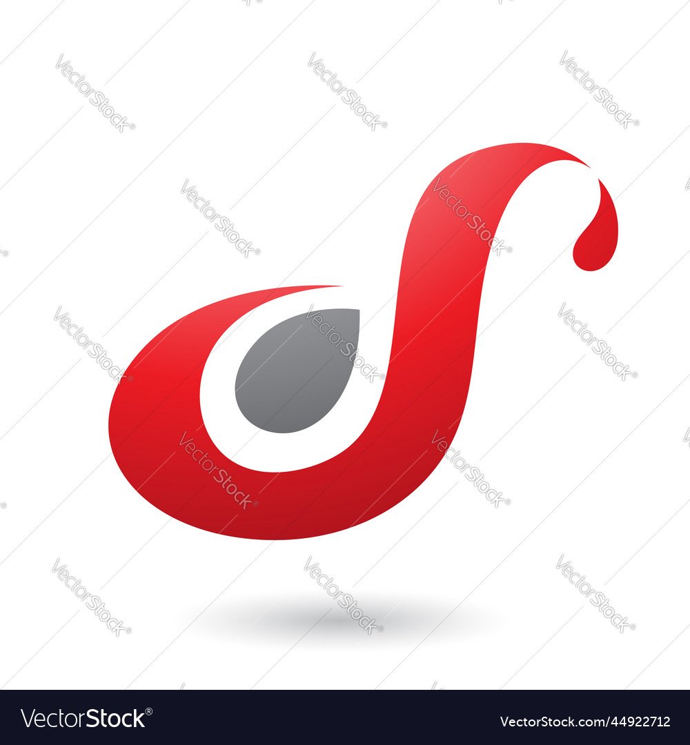 Red Curvy Fun Letter D Or S Royalty Free Vector Image