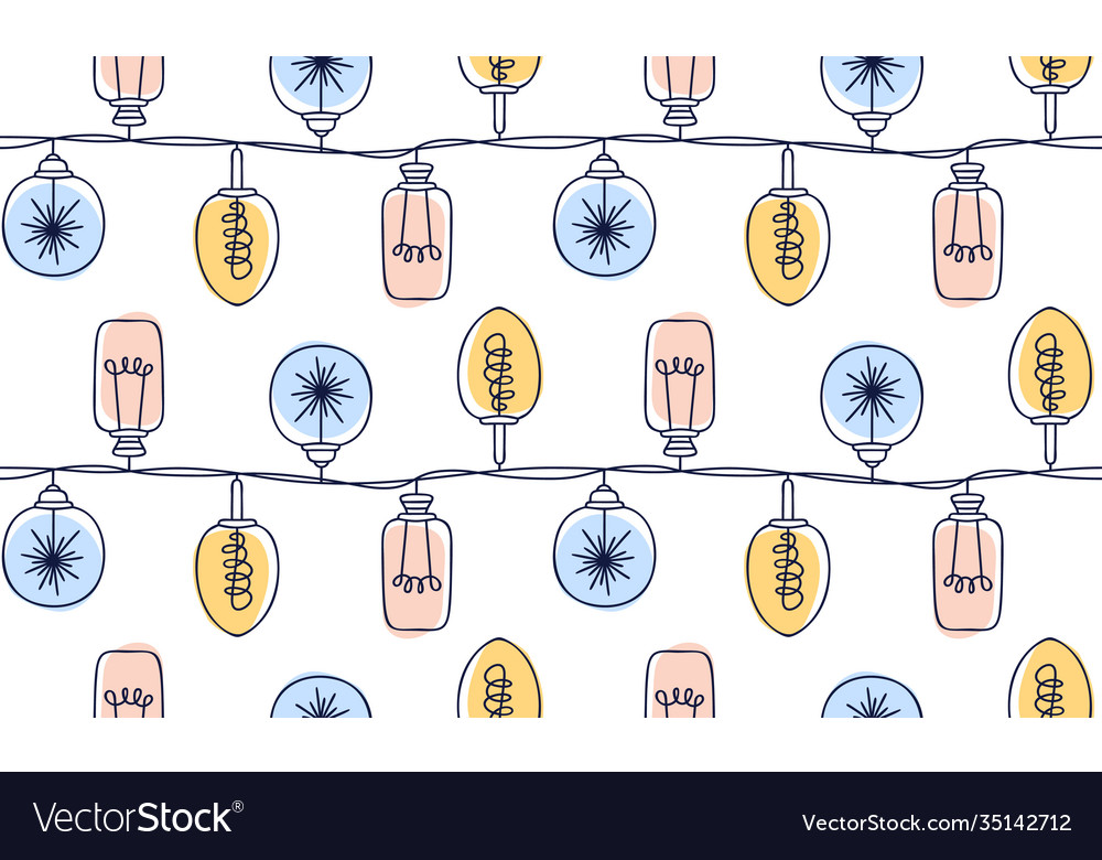 Seamless pattern colorful christmas light Vector Image
